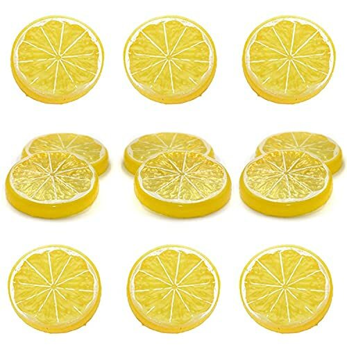 LEAFBABY 12 Pcs Realistic Fake Artificial Lemon Limes Slice Simulation ...