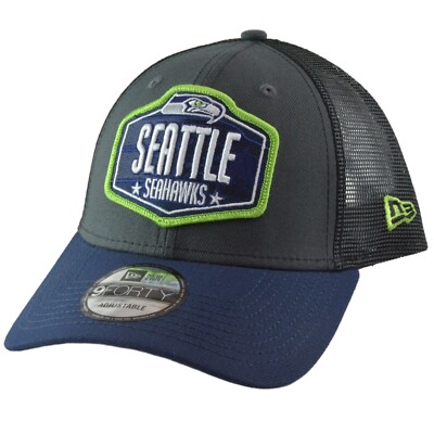 Seattle Seahawks New Era 9FORTY NFL Draft 2 Tone Gray & Blue Trucker ...
