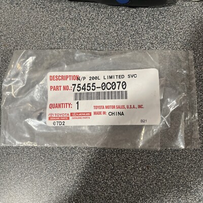 GENUINE TOYOTA 4RUNNER SEQUOIA TACOMA TUNDRA REAR SIDE NAMEPLATE 75455 ...