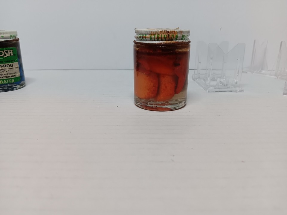 vintage jar of uncle josh pork rind orange/black | eBay