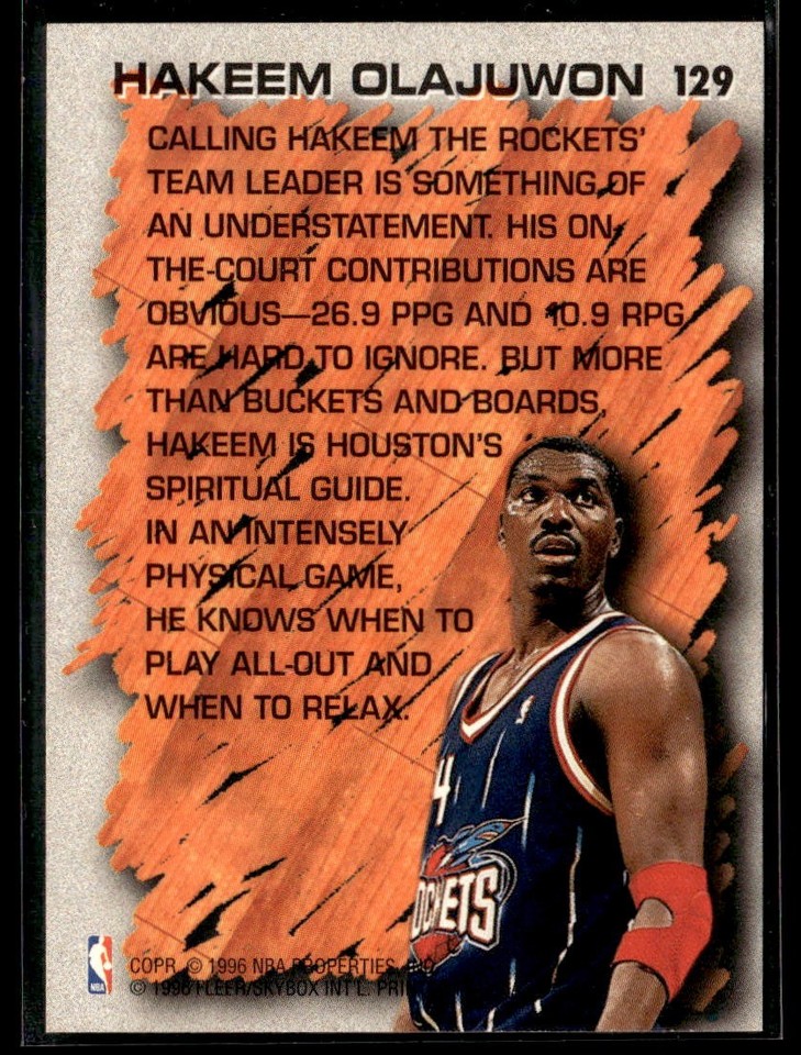 1996-97 Fleer #129 Hakeem Olajuwon Basketball Card 0501Q | eBay