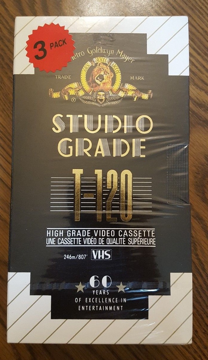 Blank VHS Tapes MGM Studio Grade T-120 Video Cassette Lot Of Sealed 3 ...
