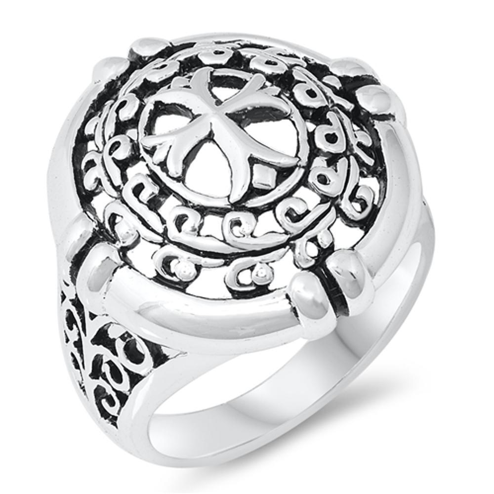 Women's Vintage Filigree Cross Ring New .925 Sterling Silver Band Sizes ...