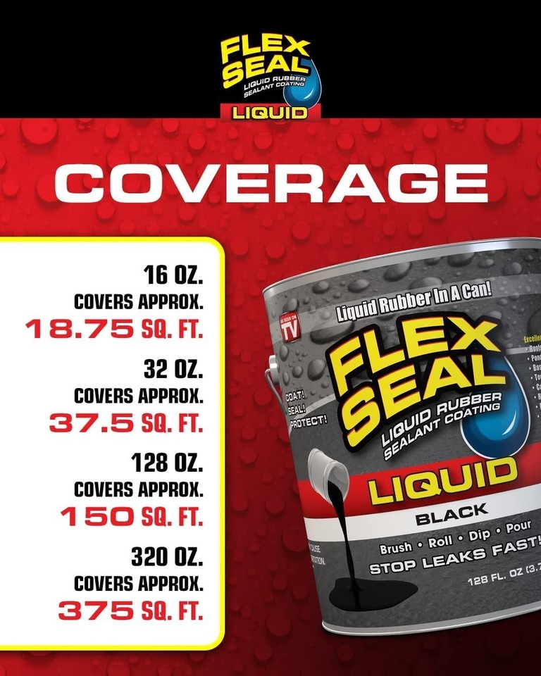 Flex Seal Liquid MAX, 2.5 Gallon, White, Liquid Rubber Coating Sealant ...