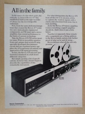 1972 Revox A76 Tuner A77 Tape Recorder A78 Amplifier vintage print Ad | eBay