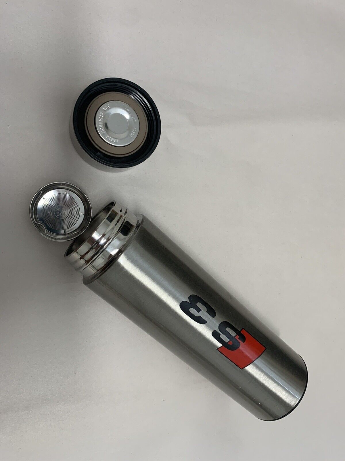 Audi S3 Hot Water Thermos Flask With Thermometer (Brushed Aluminum) | eBay