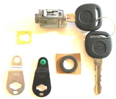 GM Chevy GMC OEM Single Door Lock Key Cylinder Chrome 2 Chevy Logo Keys ...