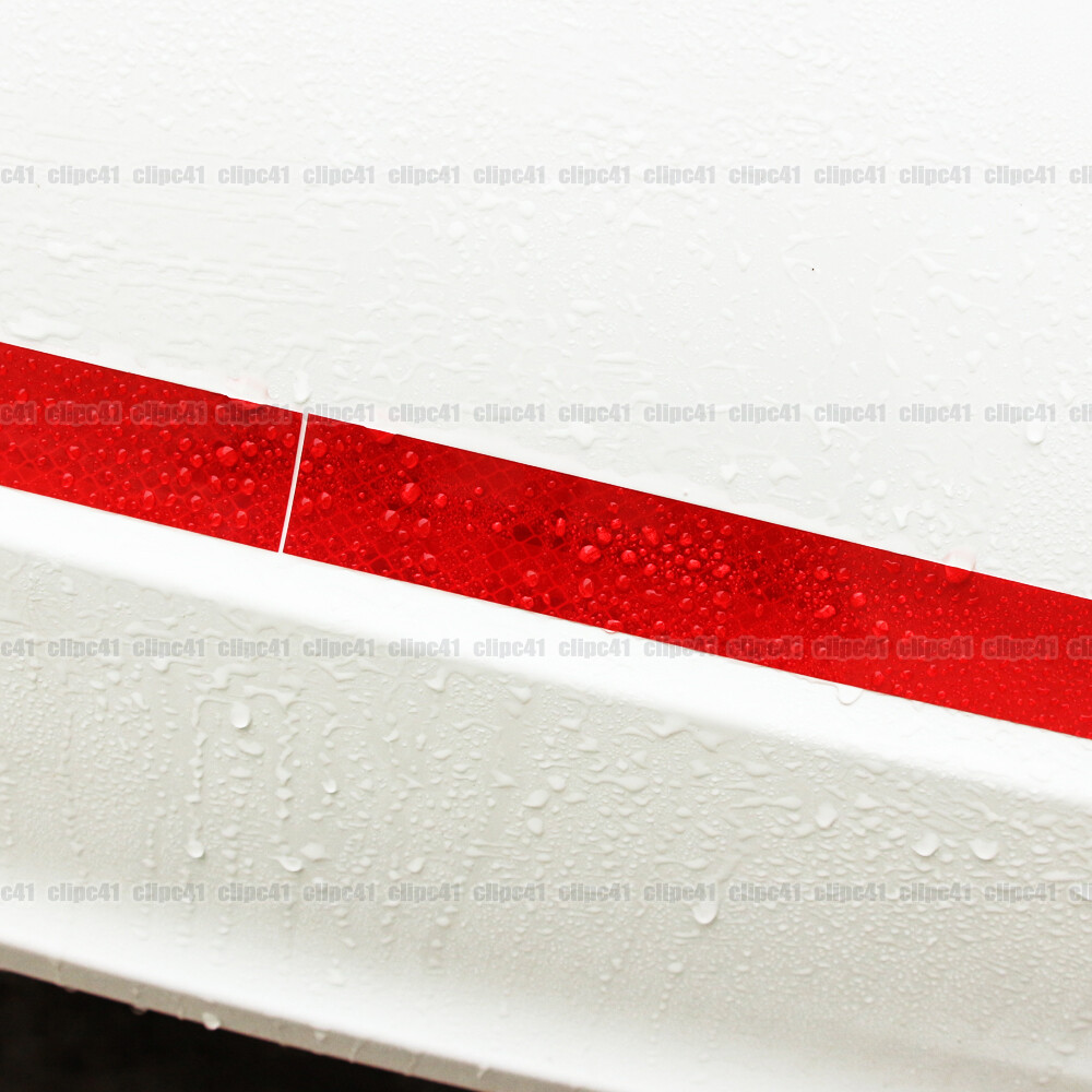 Red Reflective Strip Car Bumper Safety Warning Sticker Tape Trims ...
