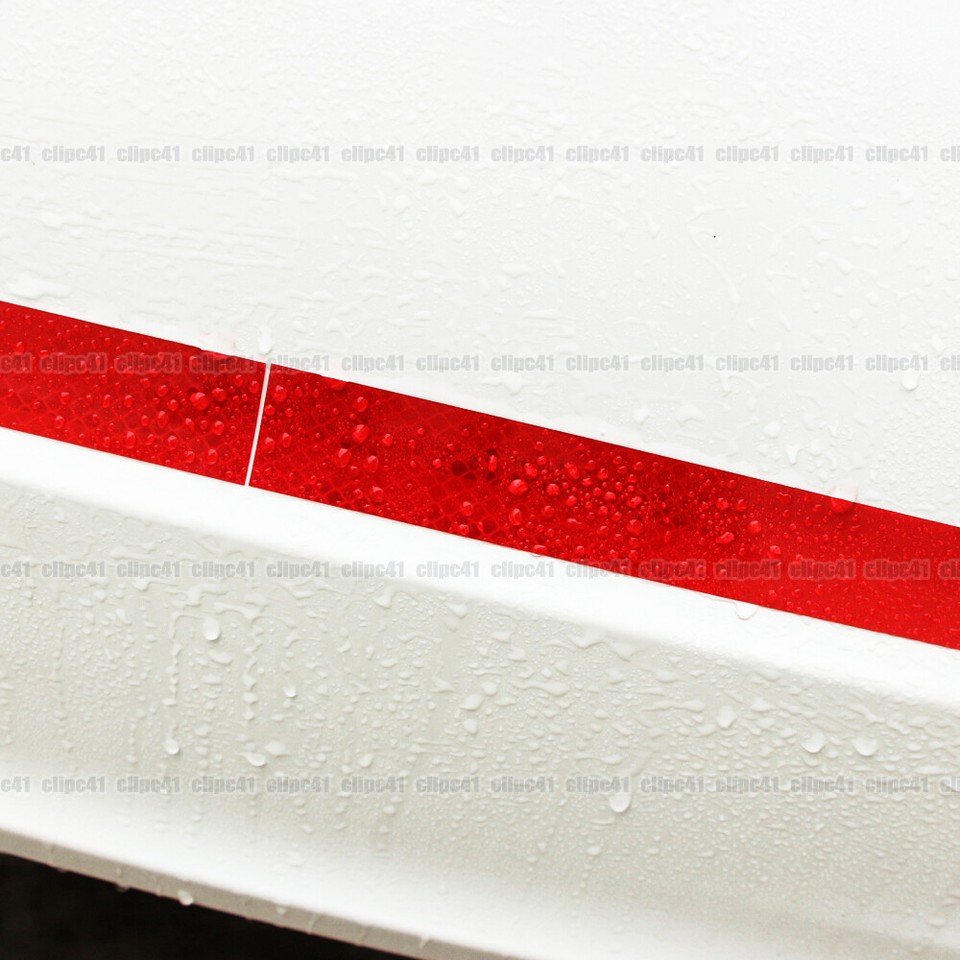 Red Reflective Strip Car Bumper Safety Warning Sticker Tape Trims ...