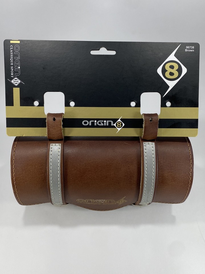 NOS Origin8 Classique Sport Leather Saddle Bag Brown Hammered Rivet For ...