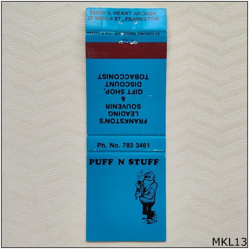 Puff N Stuff Shop 5 Heart Arcade Frankston Matchbook Label (MKL13) | eBay