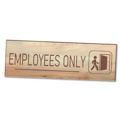 9x3 Inch Employees Only Sign Wood Graining - Self-stick Door Wall Sign ...
