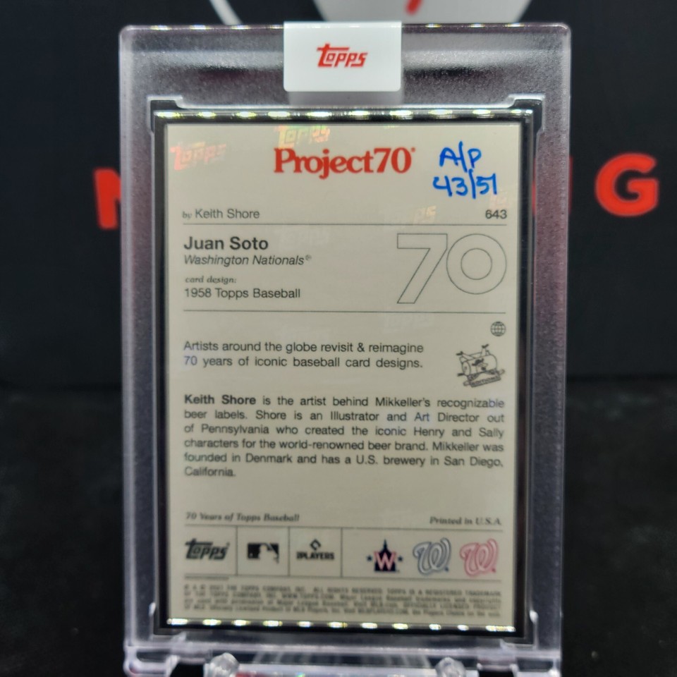 2021 Topps Project 70 #643 Artist Proof by Keith Shore Weezer Juan Soto ...