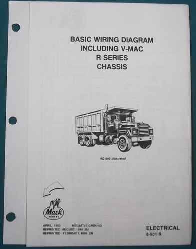 MACK RD RD600 SERIES CHASSIS TRUCK MODEL ELECTRICAL WIRING DIAGRAM ...