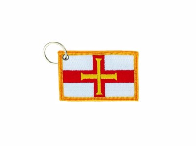 Keychain keyring embroidered embroidery patch double sided flag ...