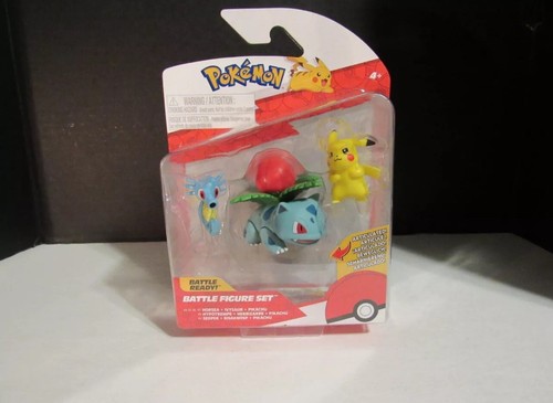 Pokemon Battle Figure Set Ivysaur, Pikachu & Horsea Articulated Figures ...