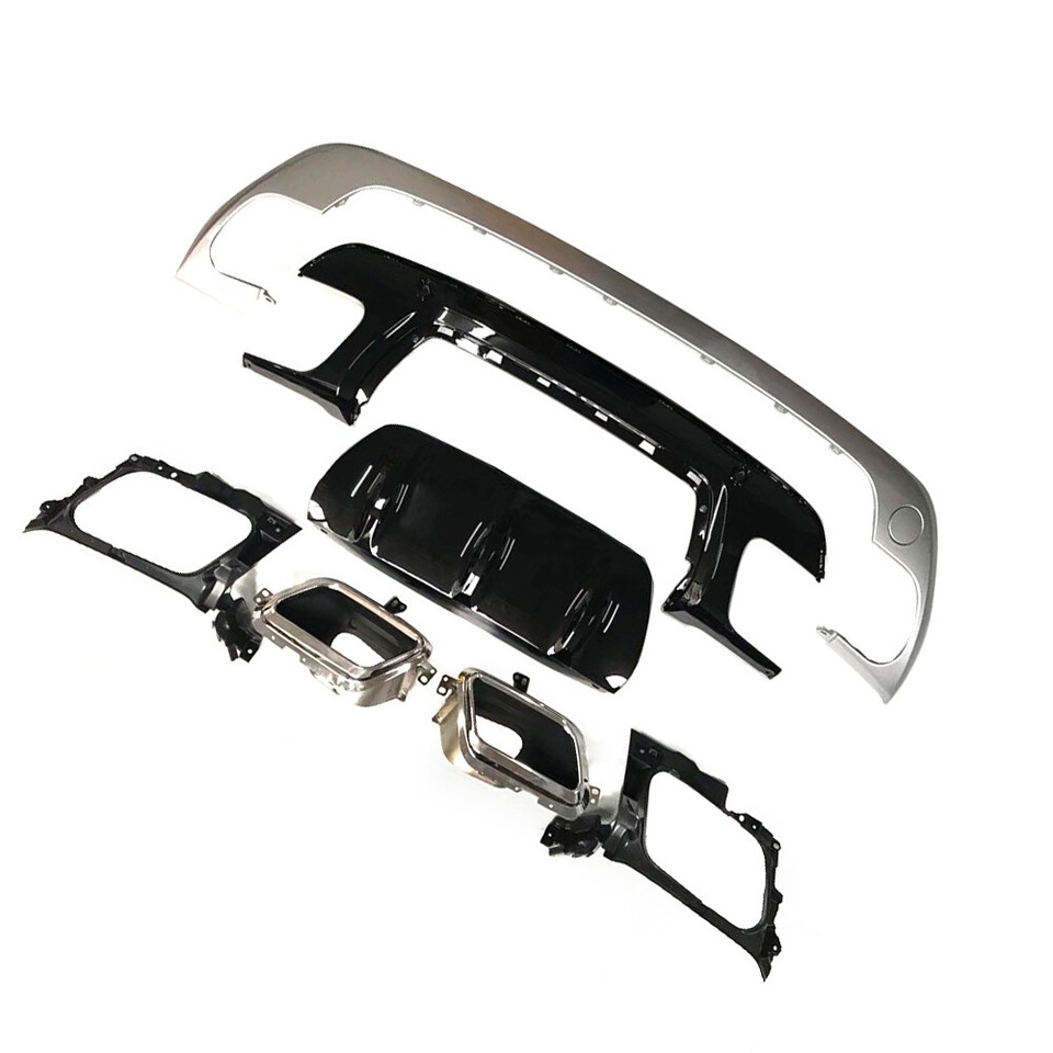 Rear Bumper Diffuser Body Kit W /Silver Exhaust Tips For Range Rover ...