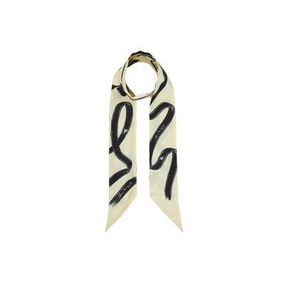 Burberry Ribbon Print Skinny Scarf Ivory | eBay