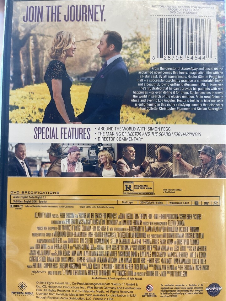 BRAND NEW SEALED HECTOR AND THE SEARCH FOR HAPPINESS DVD WIDESCREEN ...