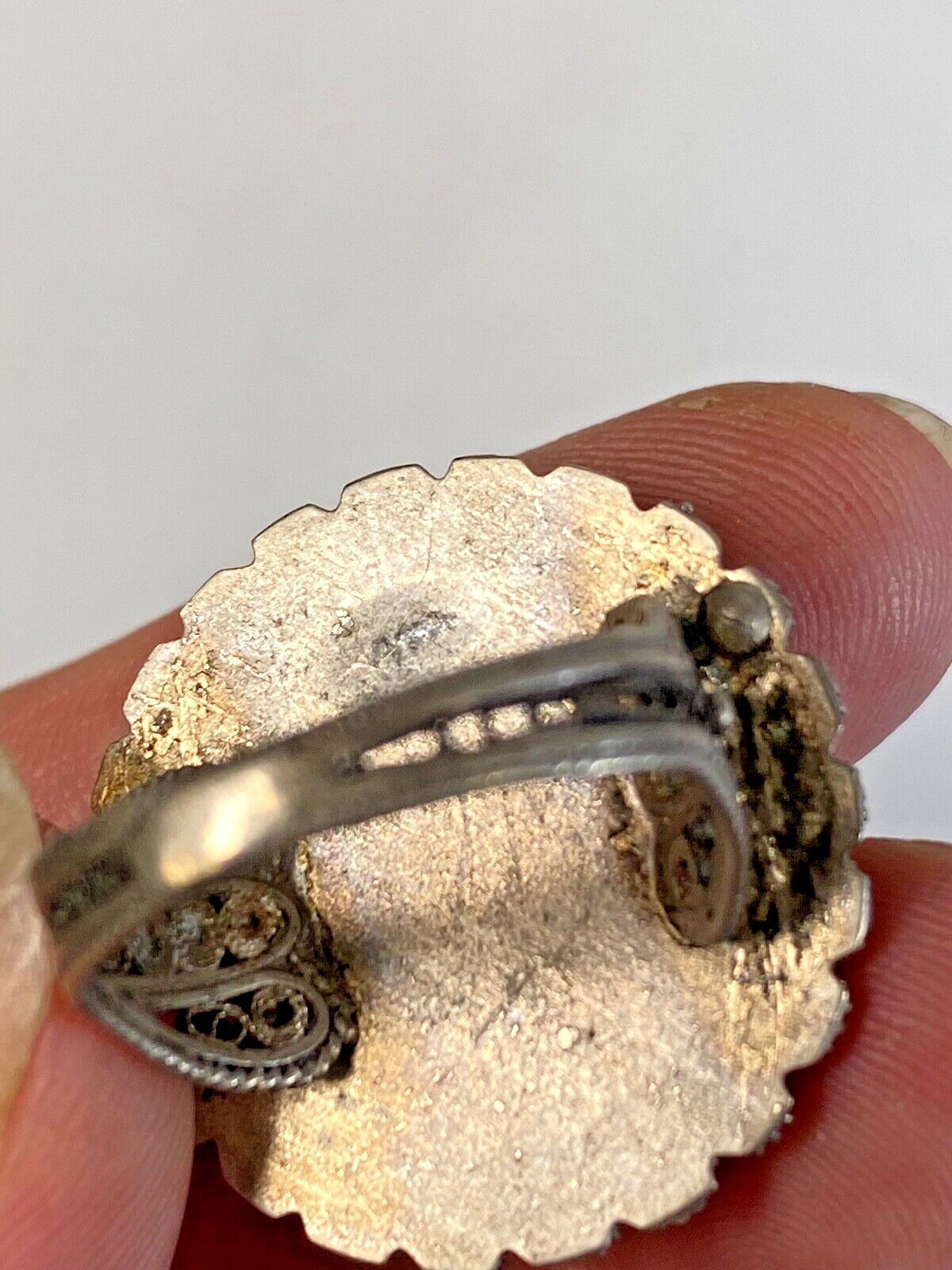 Vintage or Antique Etruscan Byzantine Ottoman filligree silver poison ...