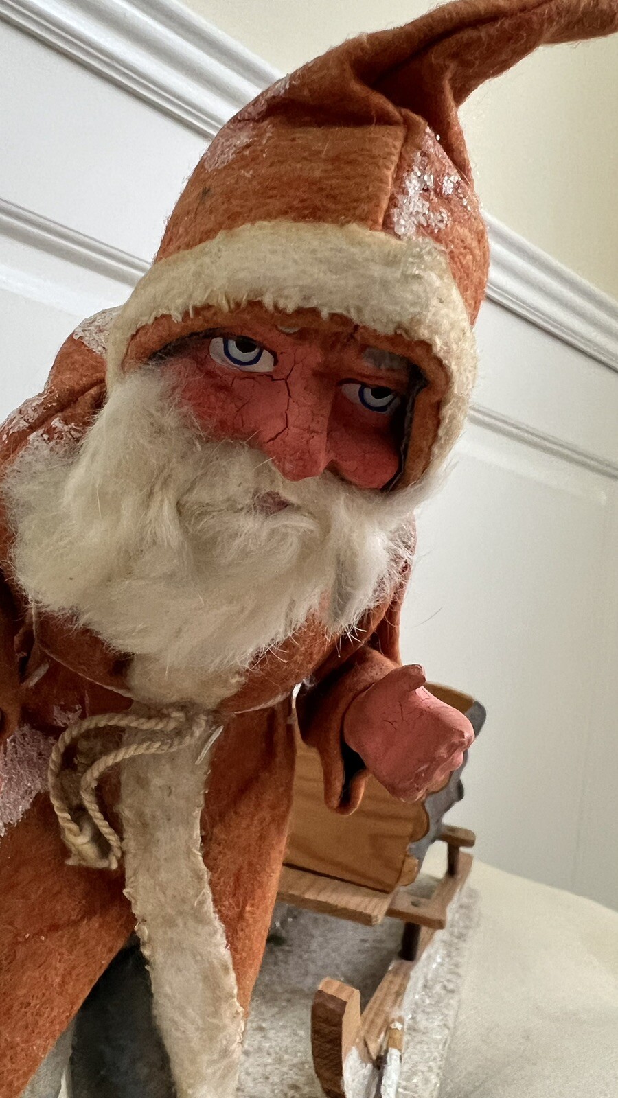 Rare Antique Papier-mâché German Belsnickle Christmas Santa Claus With ...