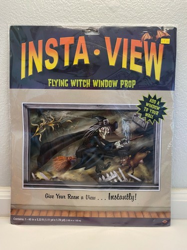 Beistle FLYING WITCH HALLOWEEN WINDOW Prop Wall Decoration 40 in x 5.33 ...