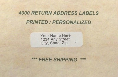 4000 - Personalized / Printed Return Address Labels - 1/2 x 1 3/4 | eBay
