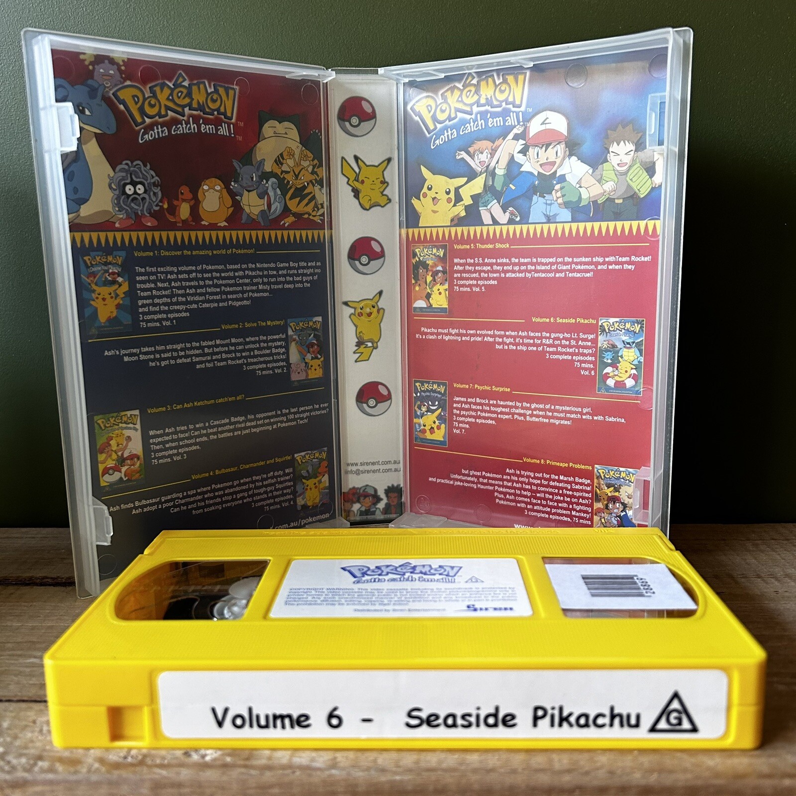 1998 POKEMON SEASIDE PIKACHU Children's - VHS Video Cassette Tape ABC ...