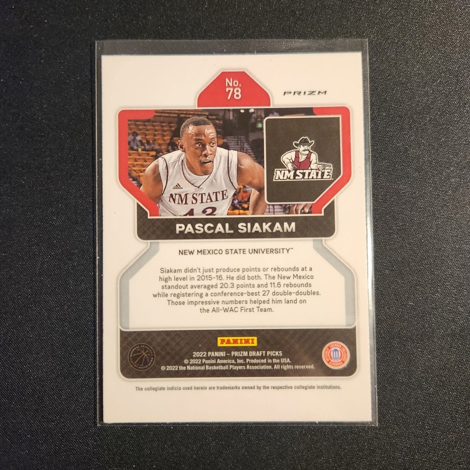 2022-23 Panini Prizm Draft Picks #78 Pascal Siakam Purple Wave L18 | eBay