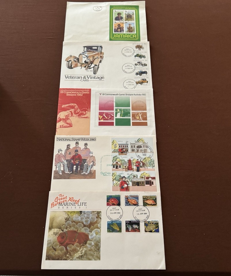 📙50 ITEMS COINS & BANKNOTES AUSTRALIA📙LARGE SIZE FDC'S SNAKE MEDALLION ...