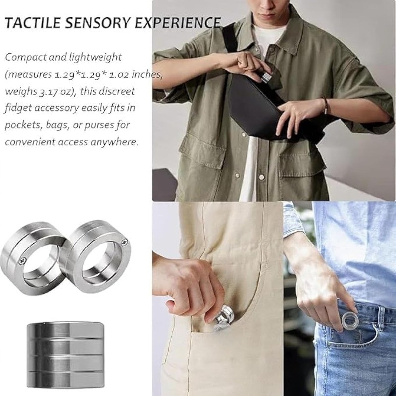 Four Finger Folding Finger Ring Stainless Steel Fidget Toy for Stress ...