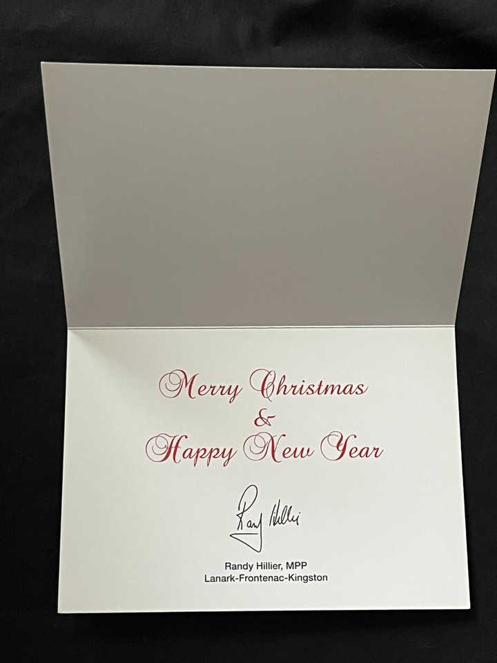 Ontario Progressive Conservative Party MPP Randy Hillier Christmas Card ...