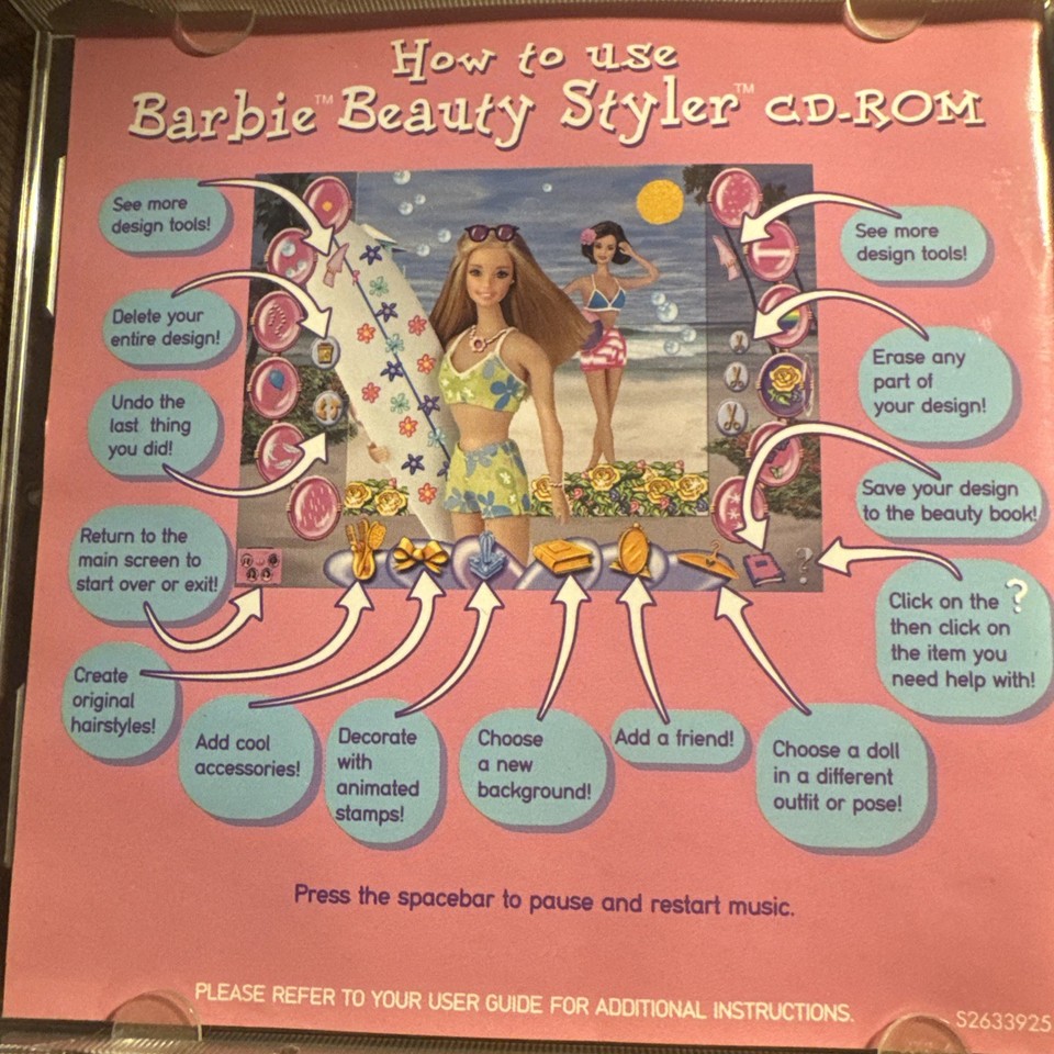 Barbie Beauty Styler CD-ROM (Windows/Mac, 2001) PC Video Game Kids Game ...