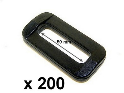 200 x Plastic Loops Looploc Buckles Rectangle Rings Backpack Webbing 50 ...