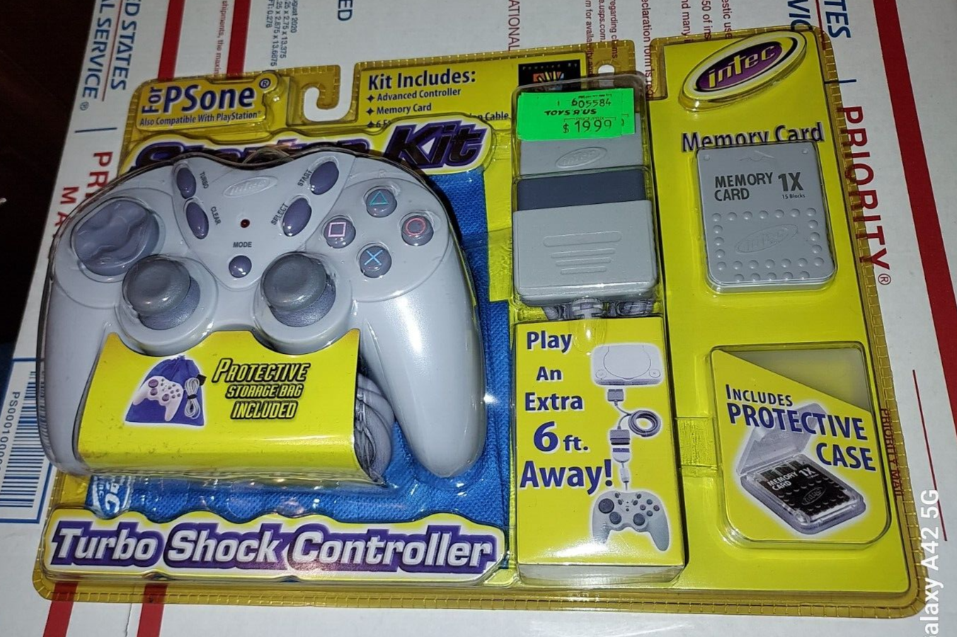 Intec Sony PS1 PLAYSTATION Gray Turbo Shock Controller STARTER NEW Toys ...