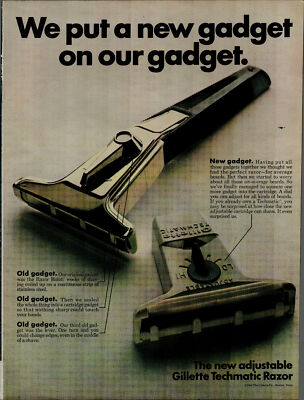 1968 Gillette Techmatic Razor Vintage Print Ad 3390 | eBay