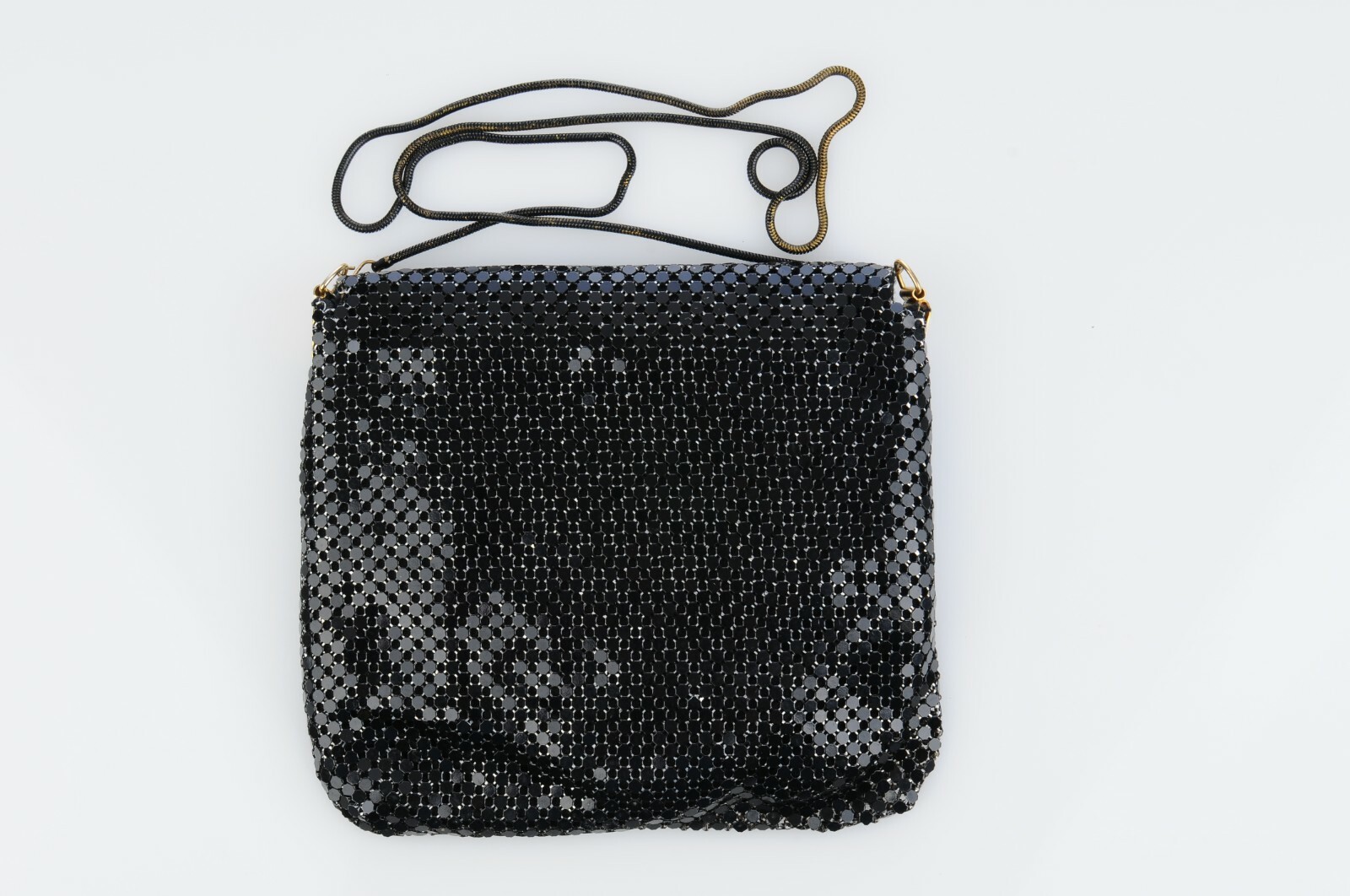 Black Metal Mesh Long-Size Evening Purse - Vintage 19… - Gem