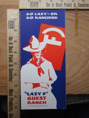 lazy f guest ranch ELLENSBURG washington brochure | eBay