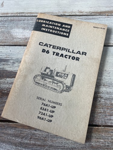 Caterpillar D6 Tractor Dozer Operation Maintenance Manual 76A 83A 73A ...