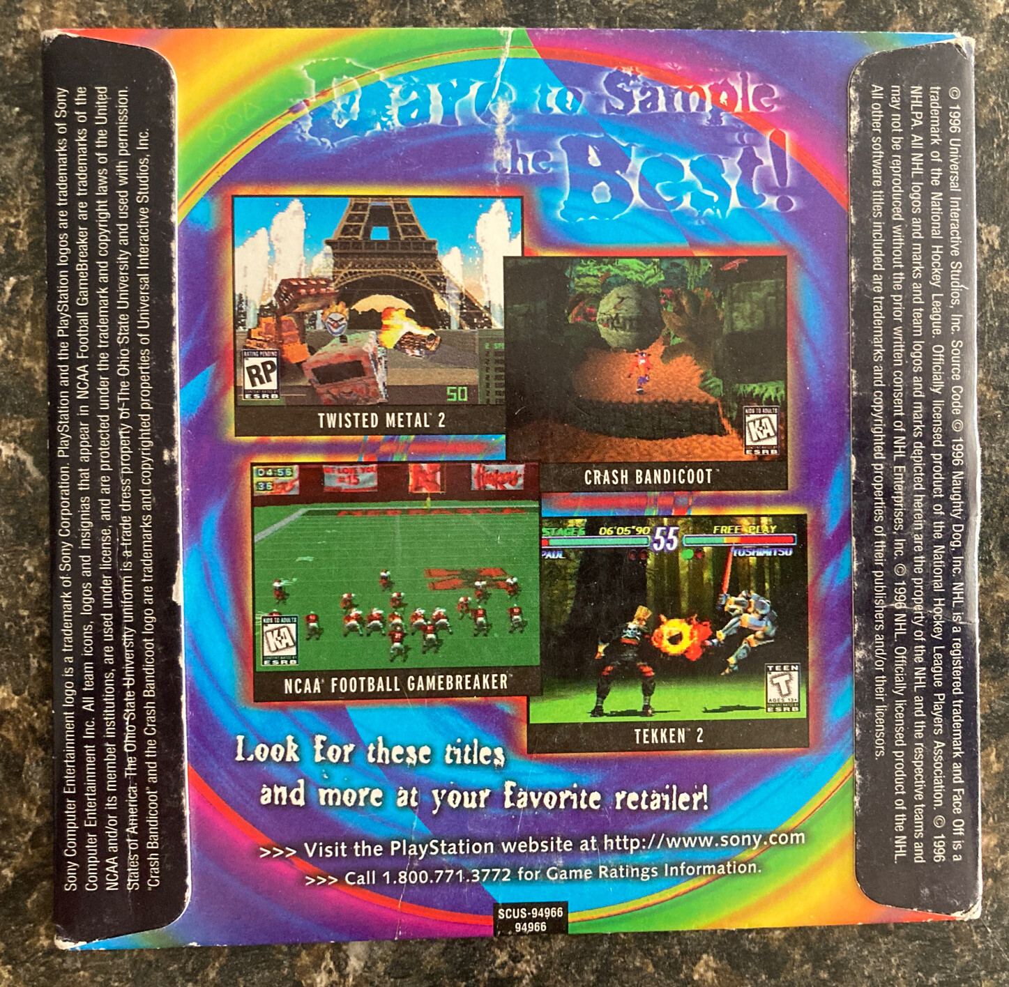 Sony PlayStation 1 Interactive CD Sampler Pack Volume Three 3 PS1 Demo ...