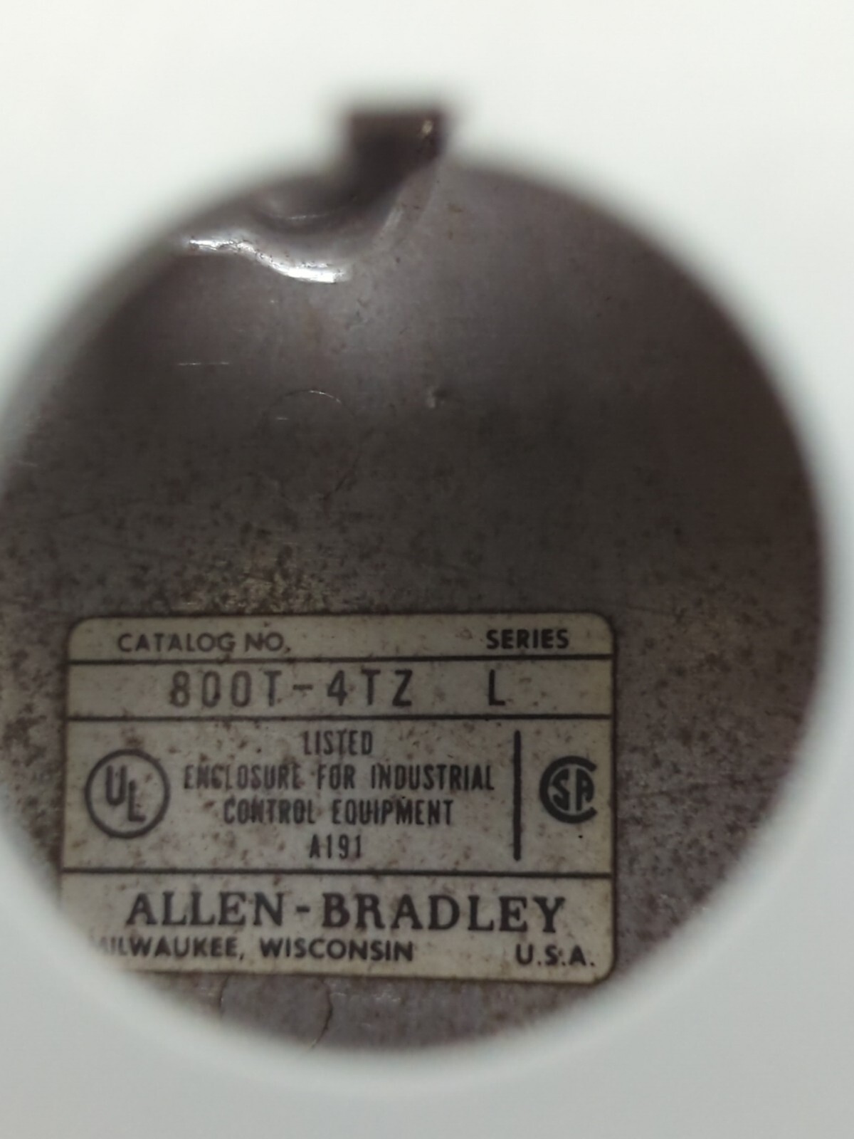 ALLEN BRADLEY,800T-4TZ,SERIES L PUSH BUTTON ENCLOSURE MISSING BOX | eBay