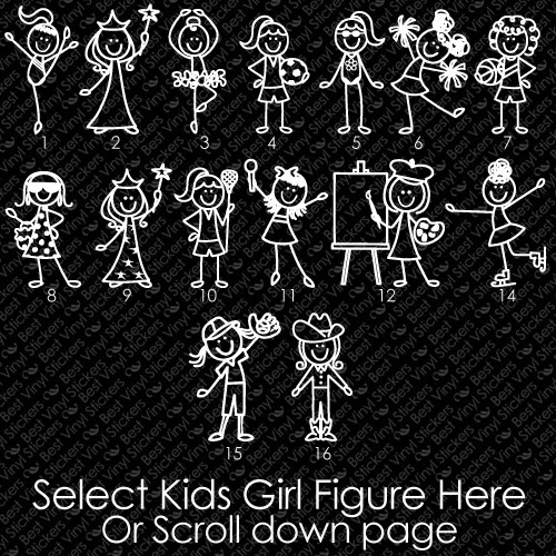 FAMILY CUSTOM STICKER CAR WINDOW MOM DAD TEENS KIDS BABY VINYL DECAL ...