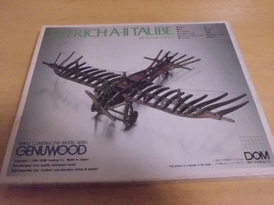 Vintage 1981 DOM Trading Co. Etrich A-II Taube Wood Airplane Model Kit ...