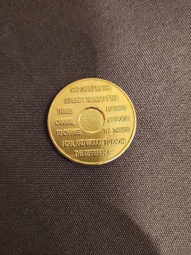 Alcoholics Anonymous 3 Year AA Bronze Medallion Chip Coin Token ...