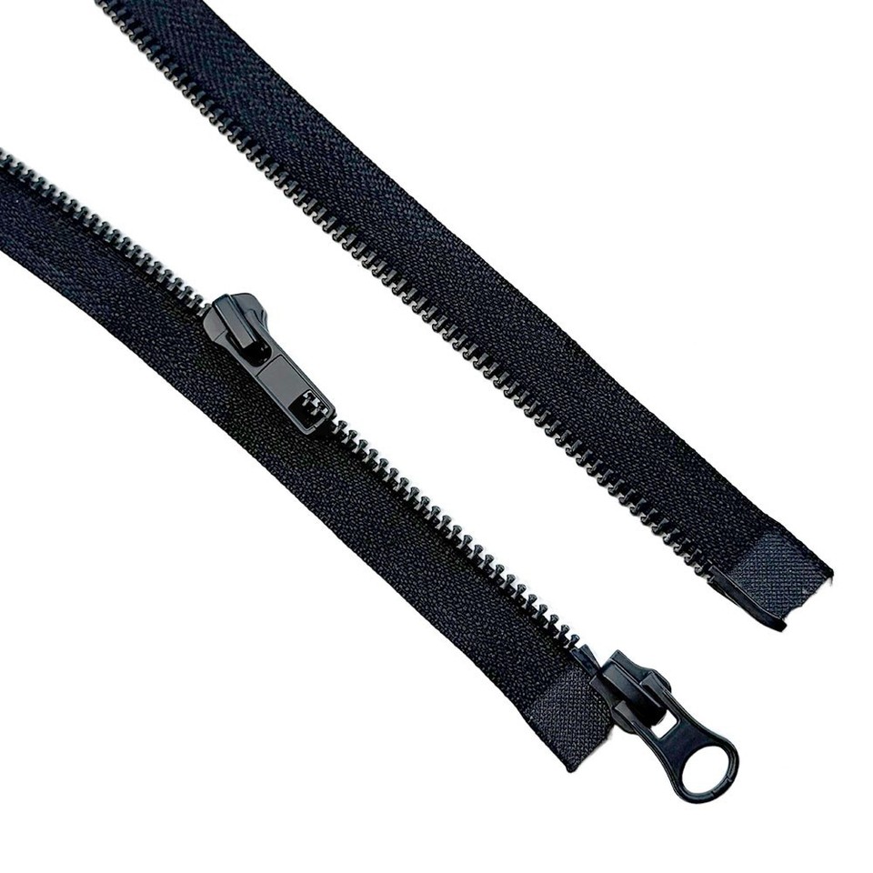 Jacket Zipper #5 Black Oxide Metal Two-Way Medium Weight Separating (4 ...