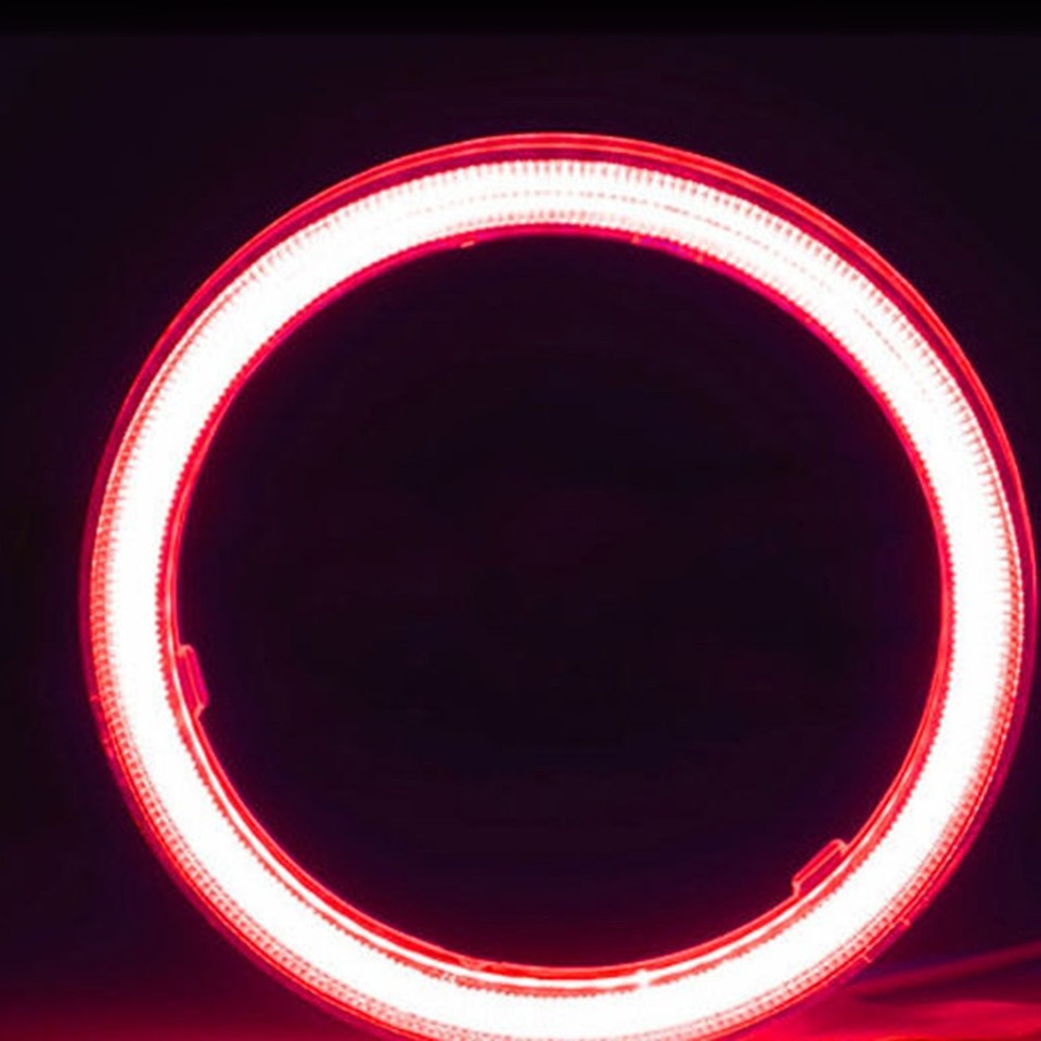 2x Red 70MM Car DRL Fog Headlight COB Angel Eyes Halo Ring LED Light ...