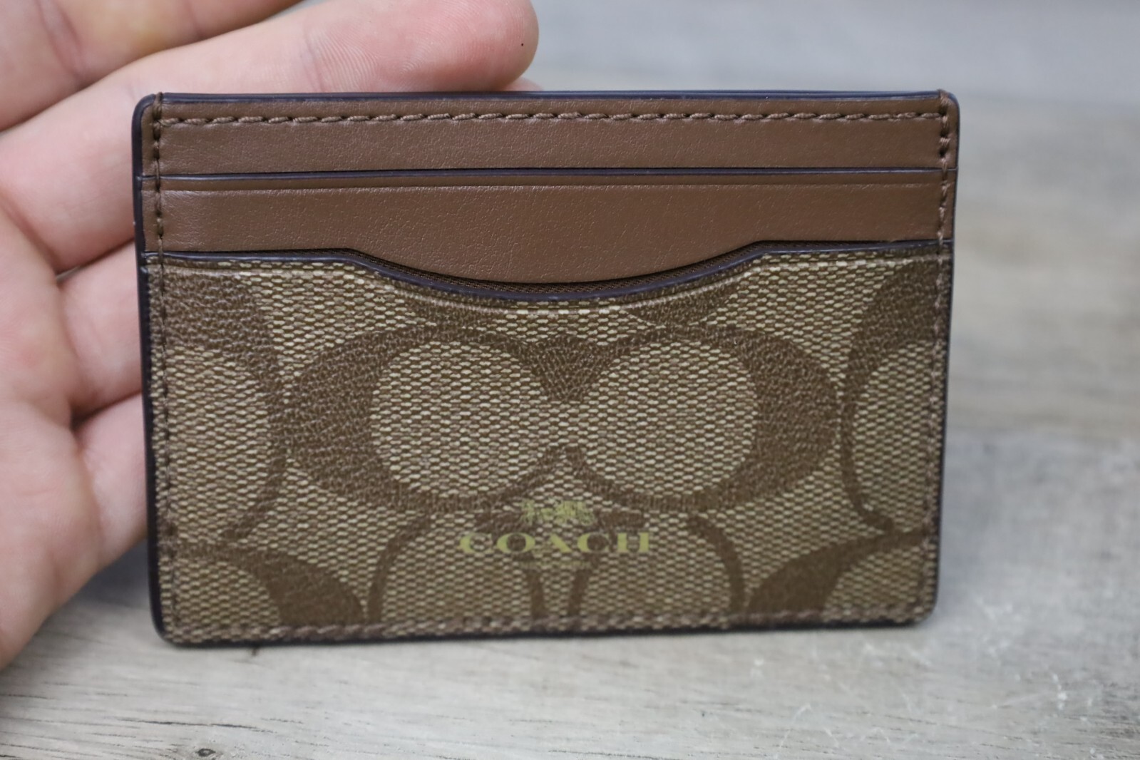 Coach Signature Slim ID Card Holder Signature Print L… - Gem