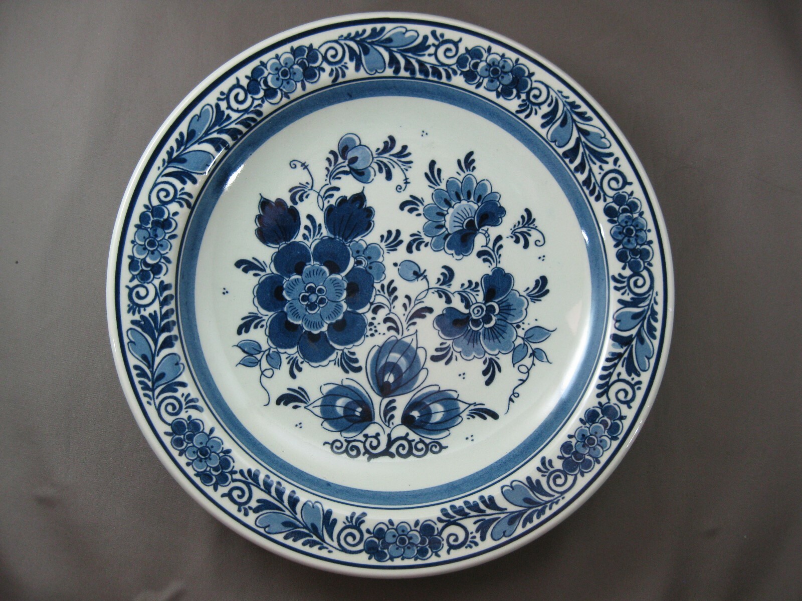 Decorative wall plate flower floral Dutch Blue Delft 24cm - free ...