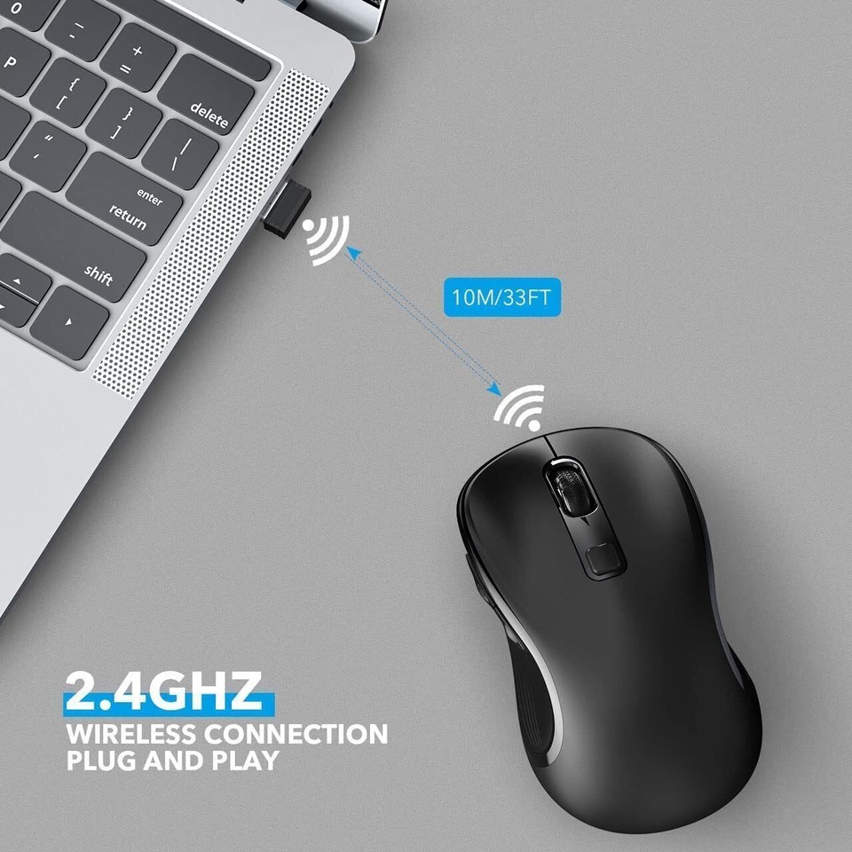 NEW 2.4GHz Wireless Optical Mouse Mice & USB Receiver For PC Laptop ...