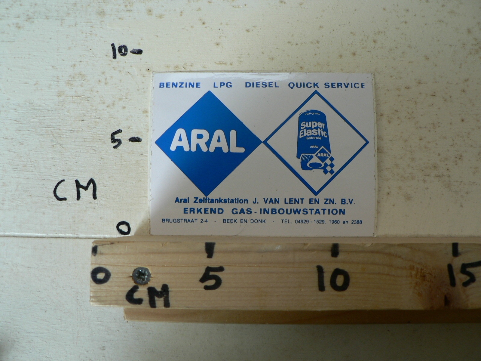 STICKER,DECAL ARAL SUPER ELASTIC J VAN LENT EN ZN BV BEEK EN DONK | eBay